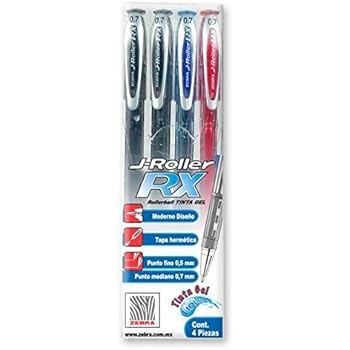 Zebra Rollerball, Pluma J-Roller RX Mediano, Punto Mediano 0,7 mm ...