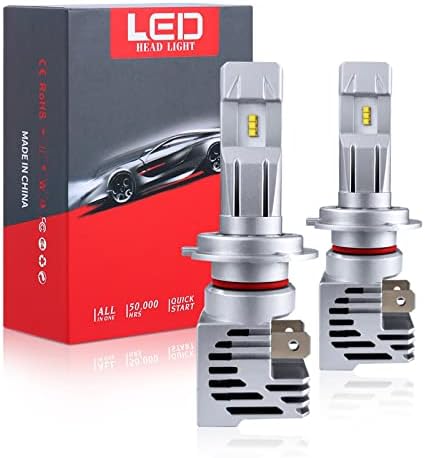 H7 LED Headlight Bulbs,Car Headlight 60W 6500K,Conversion Kit 10000 lumens Extremely Bright ...