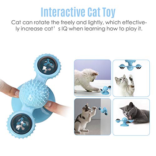 Windmill Cat Toys Cat Spinner Toy Turntable Teasing Interactive Kitten ...