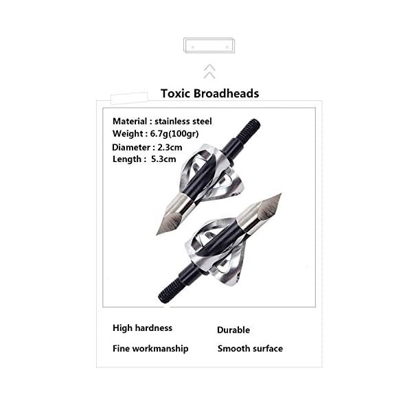 Anglle Hunting Broadheads, Toxic Broadheads Flying 100 Grain Arrow ...