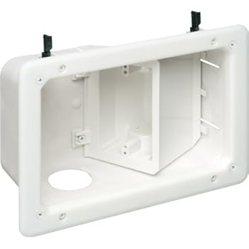 Arlington TVB613BL-1 Recessed TV Outlet Box with Paintable Trim Plate ...