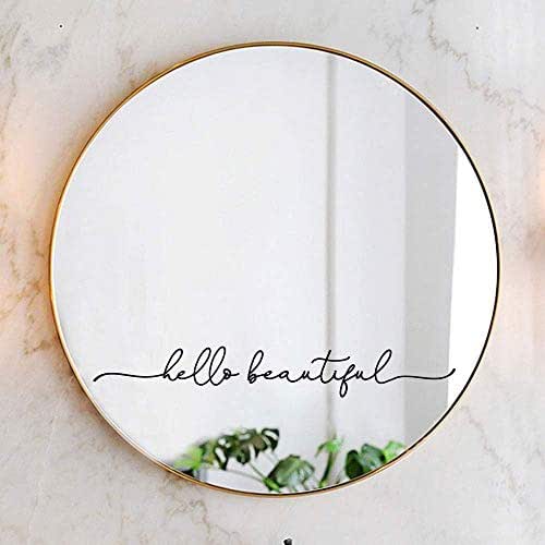 Hello Beautiful Mirror Decal Vinyl Decal Bathroom Decor 18x2.5 inch ...