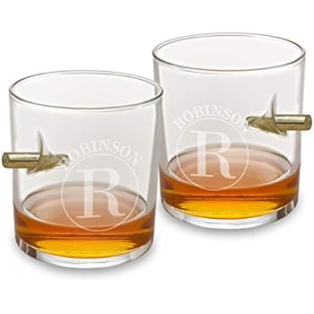 Amazon.com | Personalized Bullet Whiskey Glasses - Whiskey Glass Set ...
