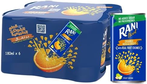Rani Float Orange, No Added Sugar, 100% Fruit Juice, 180ml (Pack of 6 ...