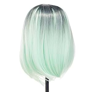 Amazon.com: SWACC Ombre Colors Straight Short Hair Bob Wig Synthetic ...