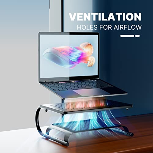 HUANUO Monitor Stand, 2 Tier Monitor Riser with Storage, Vented ...