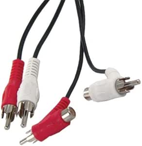 Amazon.com: 12ft 2 RCA Male - 2 RCA Female / Male PiggyBack Cable ...
