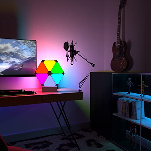WASALEX Smart Triangle RGB LED Wall Light Panels, Rhythm Edition 9 Pack ...