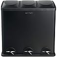 The Step N' Sort 60 Liter 3 Compartment Trash and Recycling Bin, Black ...