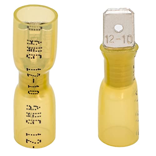 XUUAP 100 pcs Male Female Spade Connectors F2 6.3mm 1/4'' 12-10 AWG ...