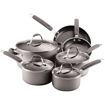 Amazon.com: Farberware Enhanced Aluminum 10-Piece Cookware Set ...