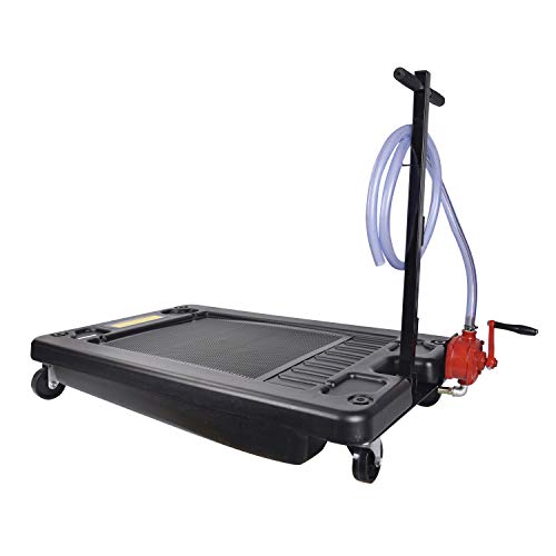 Aain A047 17 Gallon Oil Drain Pan Caddy, Low Profile Portable Waste Oil ...