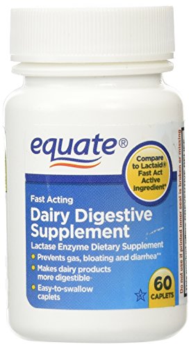 Equate - Dairy Digestive Supplement, 60 Caplets, Lactase Enzyme in ...