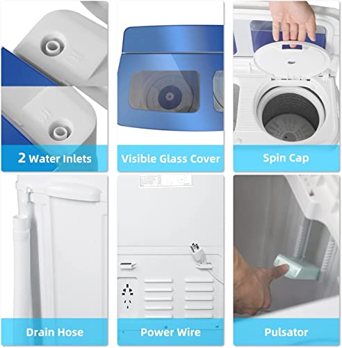 Atripark Portable Mini Washing Machine, Atripark Compact 14.5lbs Twin ...
