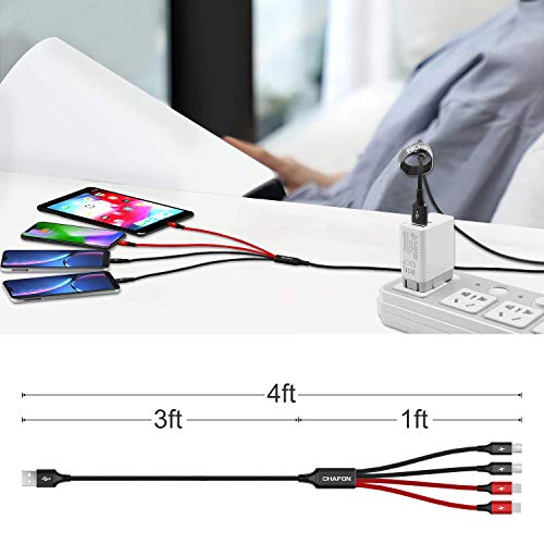 CHAFON USB Multi Charging Cable,Braided 4 in 1 Fast Charger Cord ...