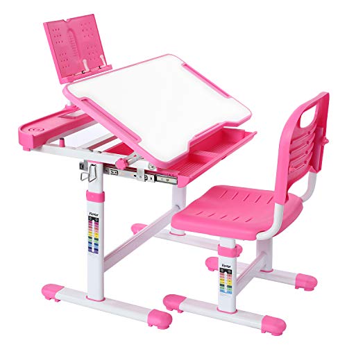 Forfar Kids Desk and Chair Set, Child Homeschool Desk, Kids School Desk ...