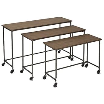 Amazon.com: Wood and Iron Nesting Tables Set of 3: Industrial & Scientific