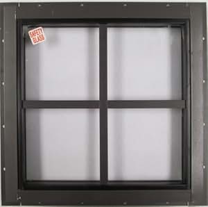 Amazon.com: Square Shed Window 16" X 16" Brown Flushl, Playhouse Window ...