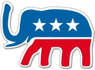 Amazon.com: Republican Party political bumper sticker 5" x 4": Automotive