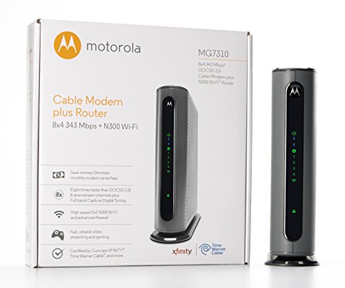 MOTOROLA 8×4 343 Mbps DOCSIS 3.0 N300 Cable Modem with Wi-Fi Gigabit ...