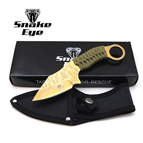 Snake Eye Tactical 7.5" Full Tang Camping Knife Fixed Blade w/Nylon ...