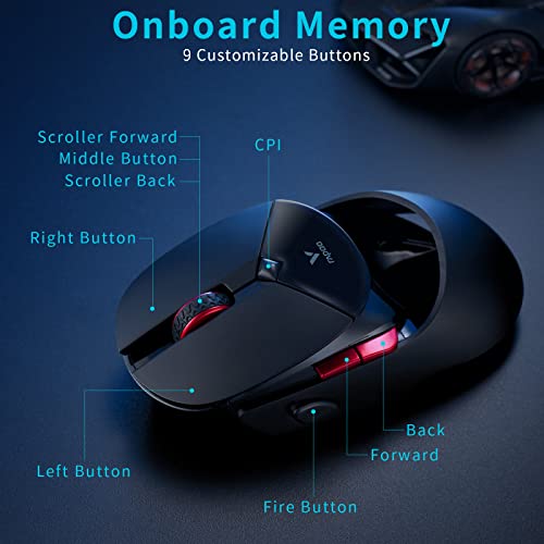 Rapoo VT960S High Performance Wireless Gaming Mouse PAW3370 Sensor 19000 DPI, OLED Display Wired ...