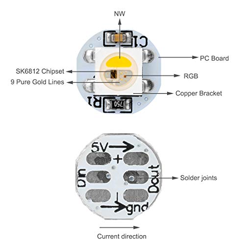 BTF-LIGHTING SK6812RGBW(WS2812B RGBW) LED Chips 100PCS RGB+Natural ...