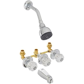 Moen 82602 Adler 2 Handle Tub & Shower Chrome Finish Faucet 2 1-Spray ...