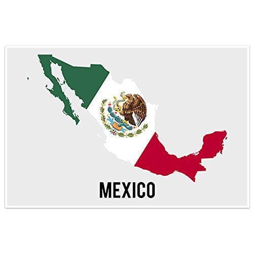 Amazon.com: Mexico Flag With Country Shape Wall Art Poster: Handmade