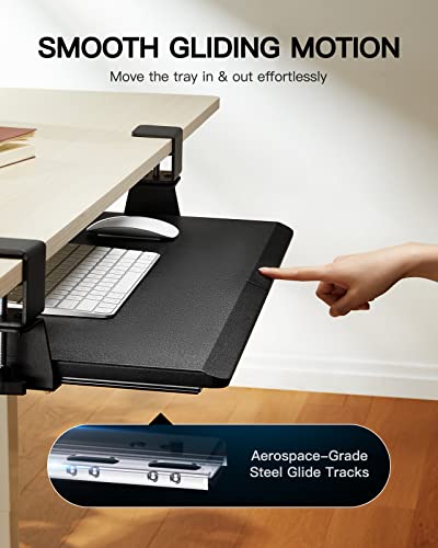 HUANUO Keyboard Tray Under Desk, Ergonomic Corner Keyboard Tray with 45 ...