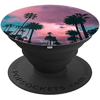 Amazon.com: Sunset Palm Trees Night Sky on Black - PopSockets Grip and ...