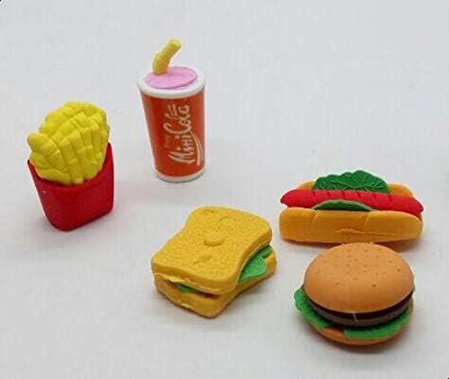 5 Set Rubber Eraser shape of Hamburger for School and Kids Gifts price ...
