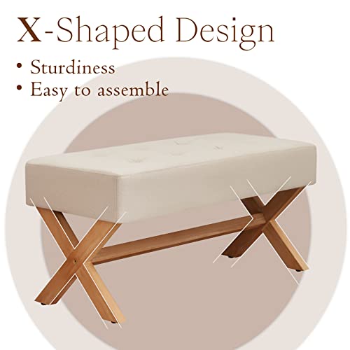 HUIMO 35-inch Entryway Bench, Upholstered End of Bed Bench for Living ...