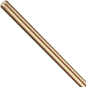 Brass Fully Threaded Rod, 3/8"-24 Thread Size, 24" Length, Right Hand ...
