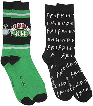 Friends TV Show Central Perk Logo Licensed Crew Socks 2 Pair Pack price ...
