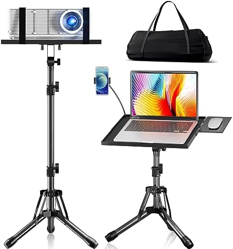 Projector Stand Adjustable Height 20 to 61", Foldable Laptop Tripod ...