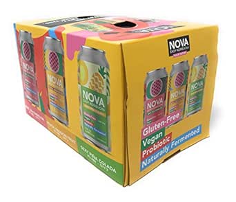 Amazon.com: Nova Easy Kombucha Party Pack Hard Kombucha 6pk Cans, 12 FZ ...