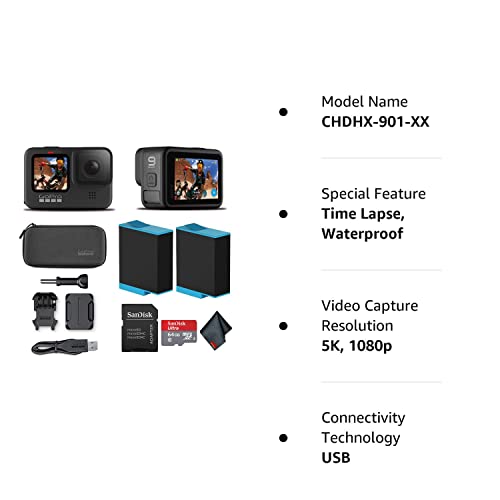GoPro HERO9 Black - Waterproof Action Camera with Front LCD and Touch Rear Screens, 5K HD Video ...