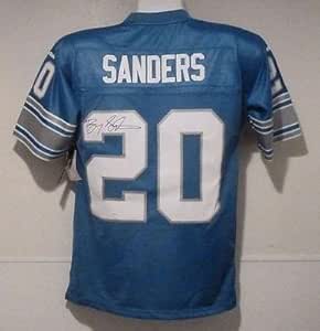 Barry Sanders Signed Jersey - BLUE REEBOK EQT w - JSA Certified ...