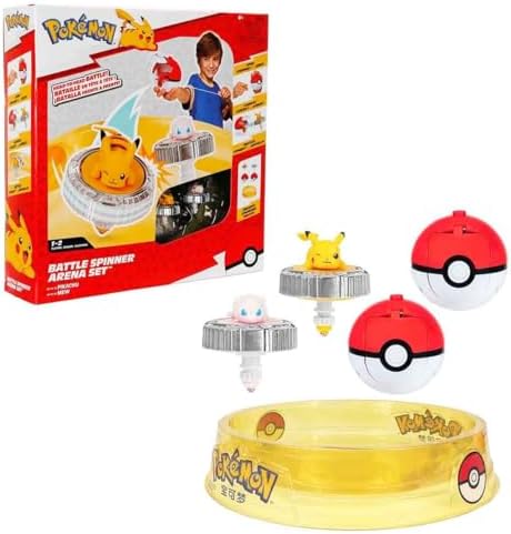Pokemon Battle Spinner Arena Set - Pikachu & Mew, Spinner With Figures ...