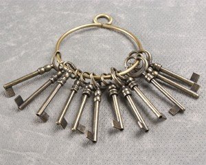 Decorative Key Ring Set Antique Brass - Cabinet And Furniture Hardware ...