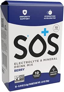 Amazon.com: SOS Hydration Electrolyte Powder Packets, Low-Sugar ...
