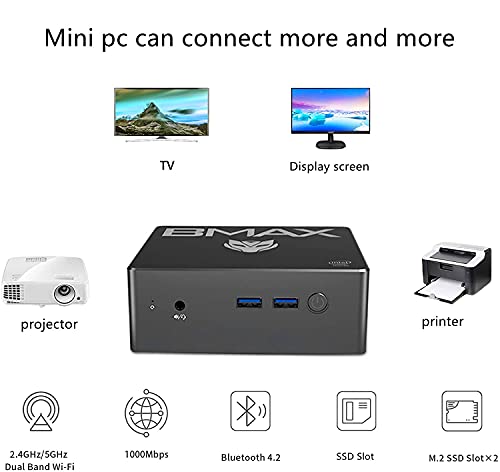 BMAX B2 Mini Pc Windows 10 Celeron N3450 (Fino a 2,2 GHz) 8GB RAM 128GB Actualizable SSD de ...
