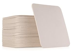 Qty 50 Plain White Square Coasters by Dpnamron: Amazon.co.uk: Kitchen ...