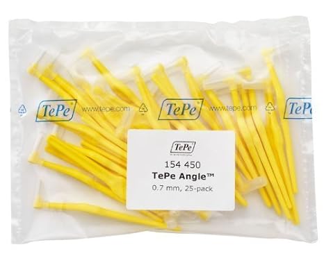 TePe Interdental Brush Angle - Yellow 0.7mm 25 pack by "TePe Oral ...