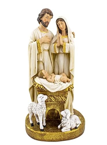 Christmas 10" H One Piece Tabletop Nativity Scene Figurine of Holy ...