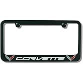 Amazon.com: C7 Corvette Chrome License Plate Frame with Double Logo ...