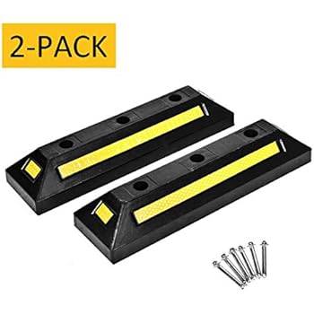 Amazon.com: 2 Pack Heavy Duty Rubber Parking Blocks Wheel Stop for Car ...