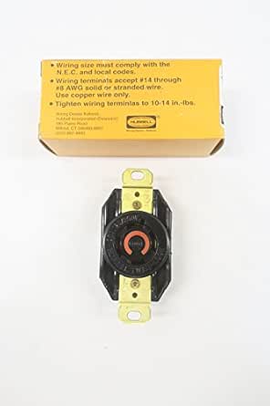 Amazon.com: HUBBELL HBL2410 Twist-Lock Receptacle 3P 4W 20A 125/250V-AC ...