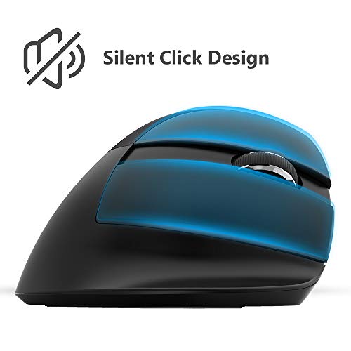 DeLUX Wireless Vertical Mouse, Silent Small Ergonomic Mouse with BT 5.0 ...